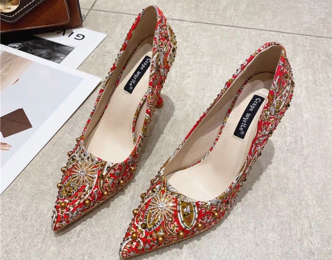 Heels (well match with Chinese Hong Gua), Women's Fashion, Footwear ...