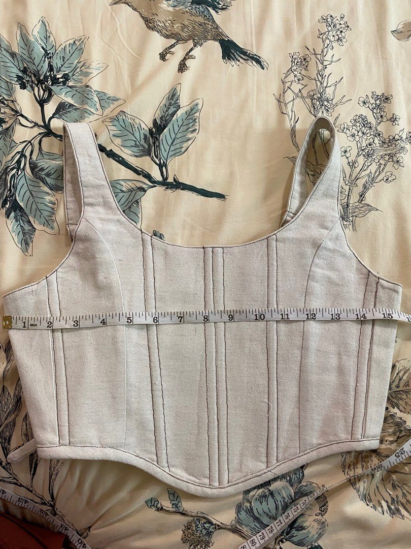 Hello Habi cream corset ( valentin ), Women's Fashion, Tops, Sleeveless ...