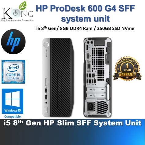 Hp prodesk 600 g4 sff core i5 8th gen/ 8gb/250 nvme SYSTEM UNIT ...