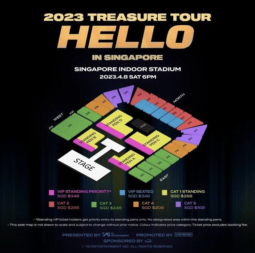 (htb) treasure tour hello concert in singapore, Tickets & Vouchers ...
