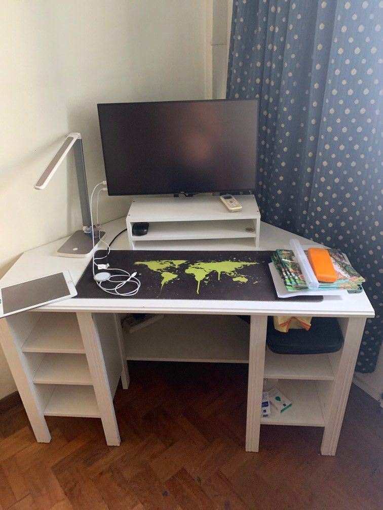 IKEA corner computer desk, Furniture & Home Living, Furniture, Tables ...