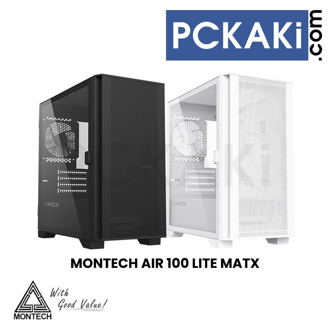 [IN STOCK] MONTECH AIR 100 ARGB/LITE ALL WHITE / BLACK MATX CASE | 4x ...
