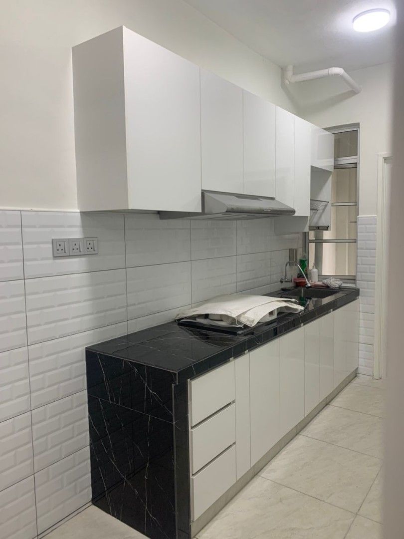 Kabinet Dapur/Kitchen Cabinet/ Melamine/ 4G glass/ Quartz Stone Top ...