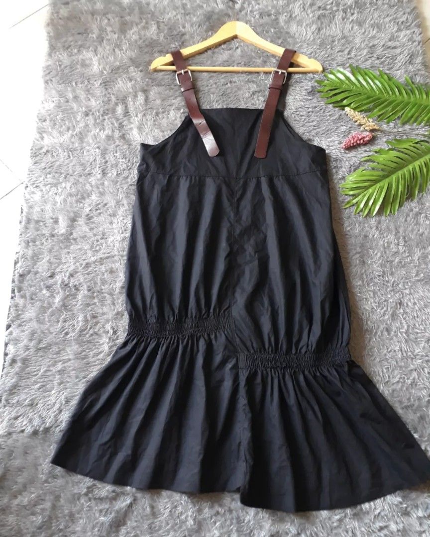 Korean overall rufle dress like new tebel, Fesyen Wanita, Pakaian ...