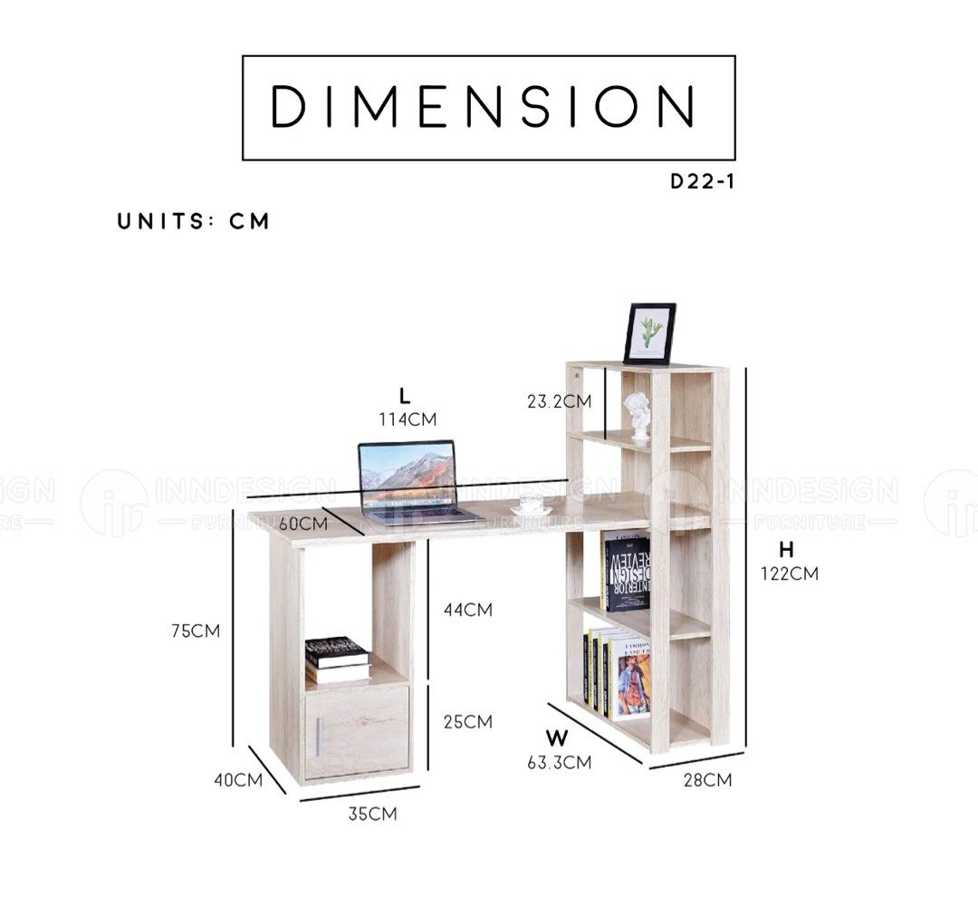 L- Shape Study Table / Study Desk / Writing Table, Furniture & Home ...