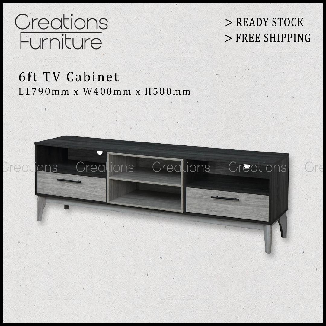 LIMITED OOFER! IKA 6ft TV cabinet/ designed shelving / Wooden -Free ...