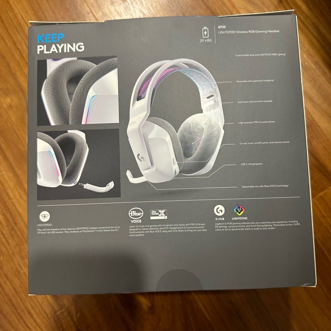 Logitech G733 White Wireless Gaming Headset, Audio, Headphones ...