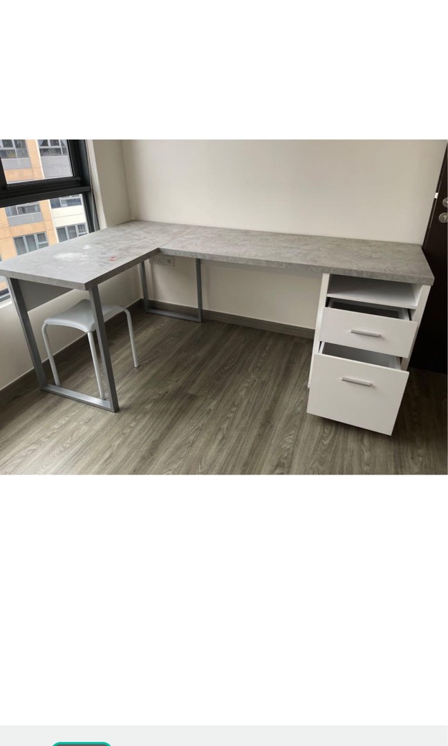 L-shaped Study Desk, Furniture & Home Living, Furniture, Tables & Sets ...