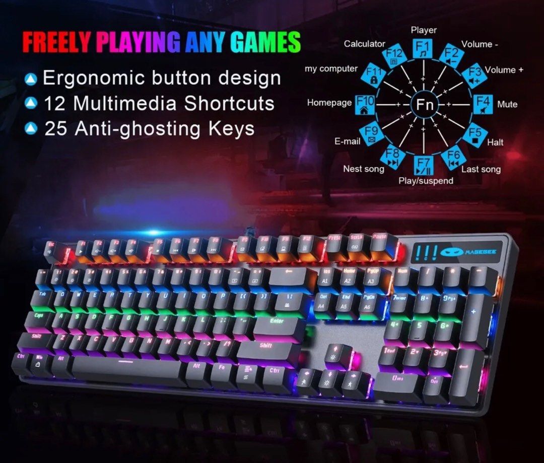 MageGee mechanical gaming keyboard blue switch, Computers & Tech, Parts ...