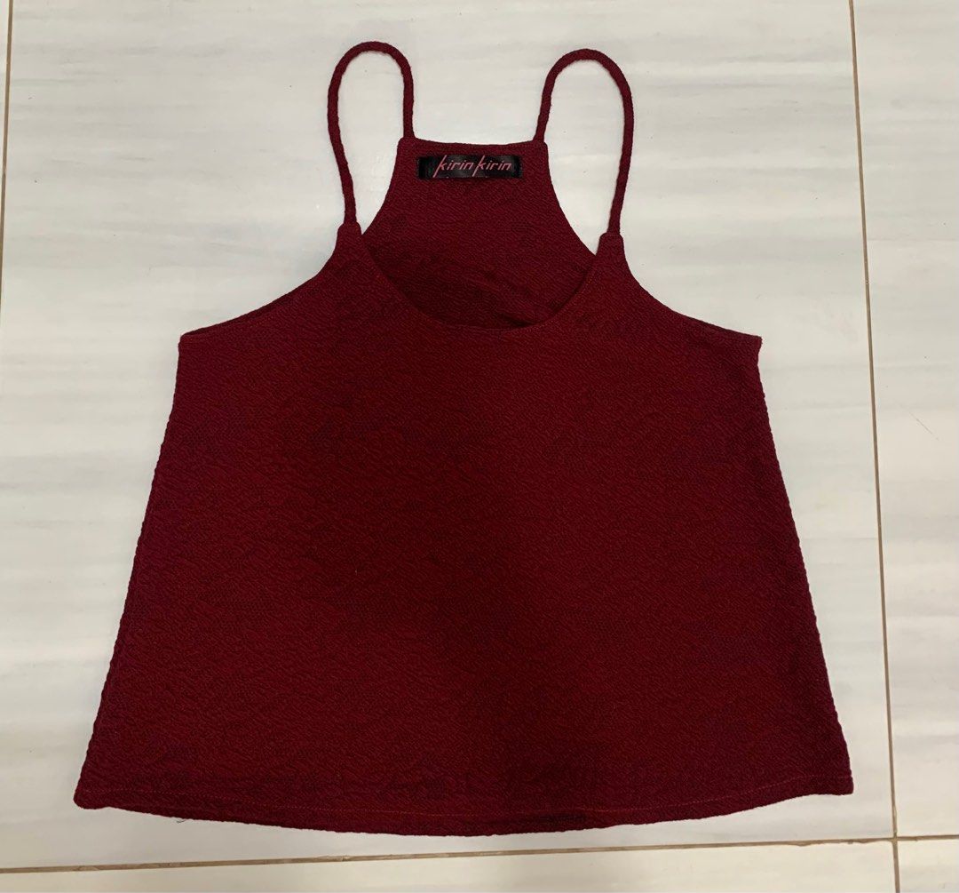 Maroon sexy top, Women's Fashion, Tops, Sleeveless on Carousell