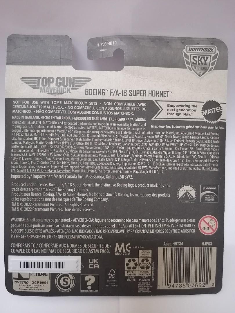 Matchbox 2022 Sky Busters Top Gun Maverick 2/33 Boeing F/A-18 Super Hornet Rooster - Battle ...