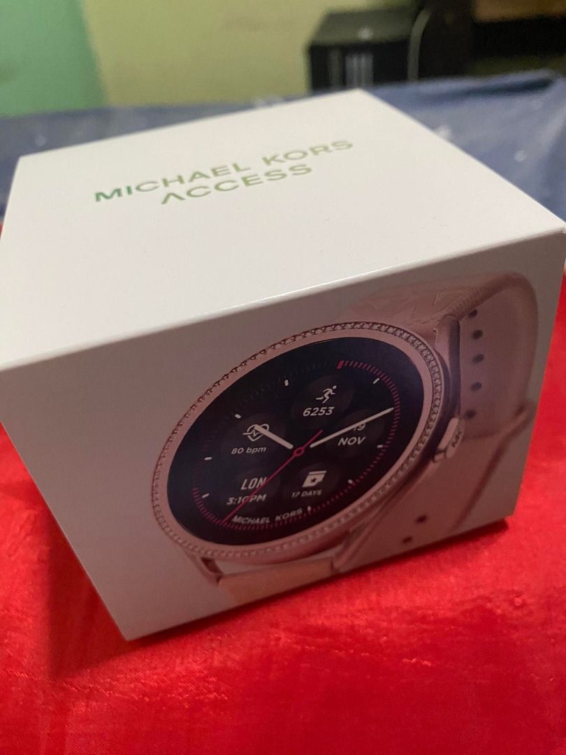 Michael Kors Access Gen 5E MKGO Pink-Tone and Logo Rubber Smartwatch ...