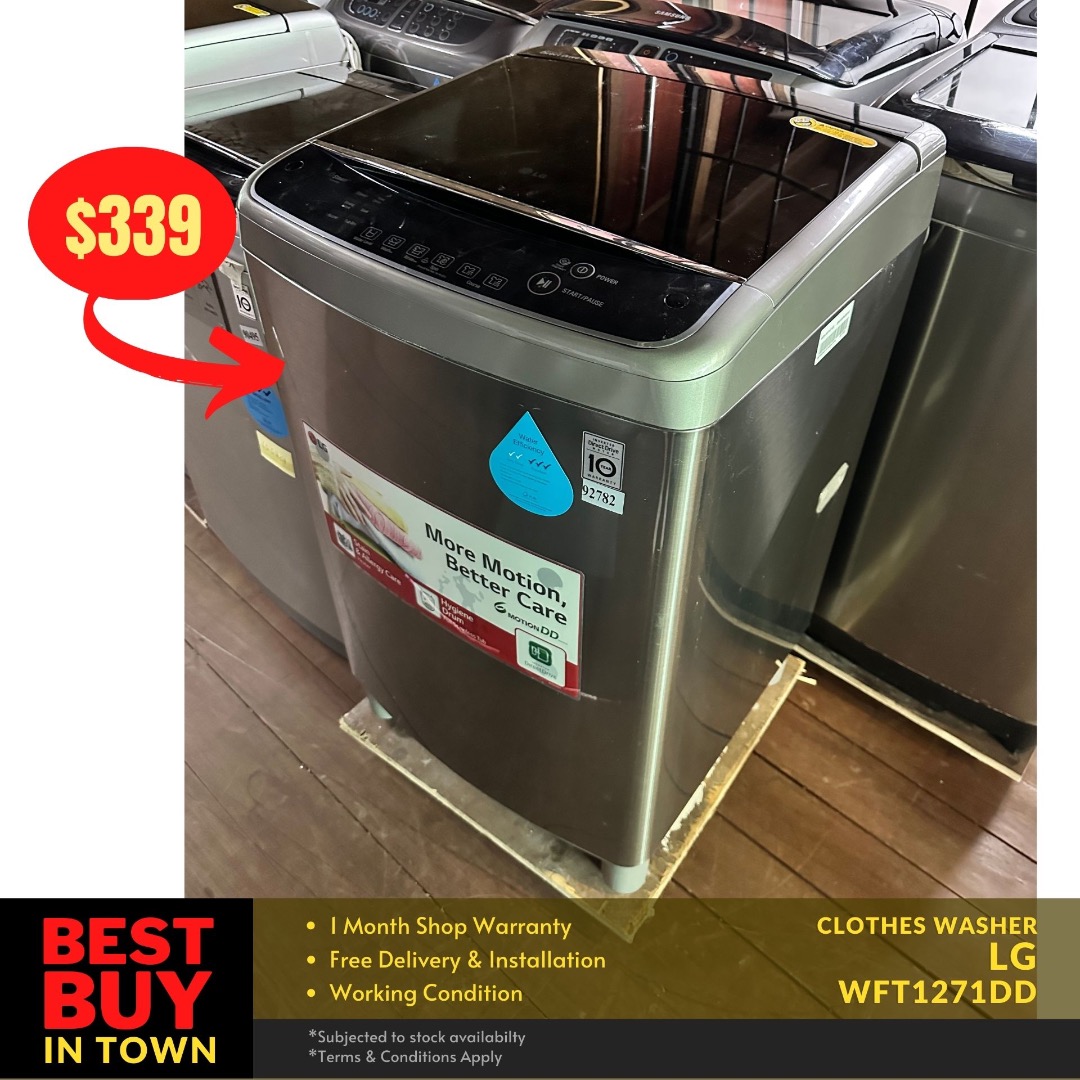 MUST BUY! LG 12KG Top-Loader Washing Machine WFT1271DD (92782), TV ...