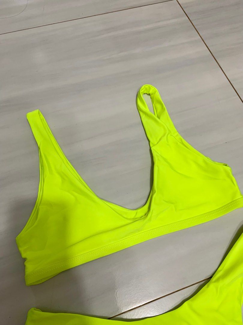 Large Neon Green Two piece swimsuit, Women's Fashion, Swimwear, Bikinis ...