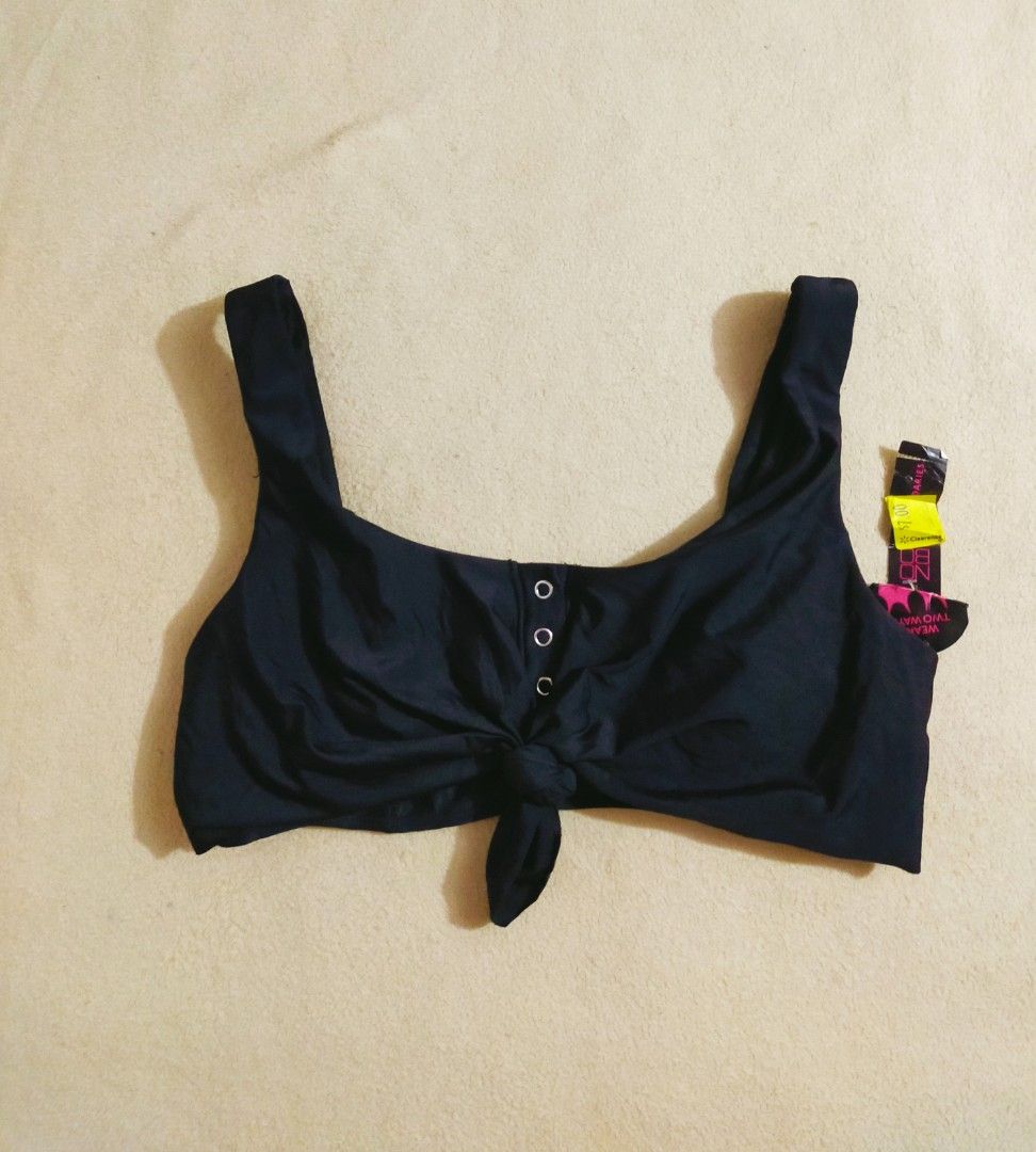 NO BOUNDARIES SNAP FRONT TIE BIKINI TOP, Women's Fashion, Swimwear ...