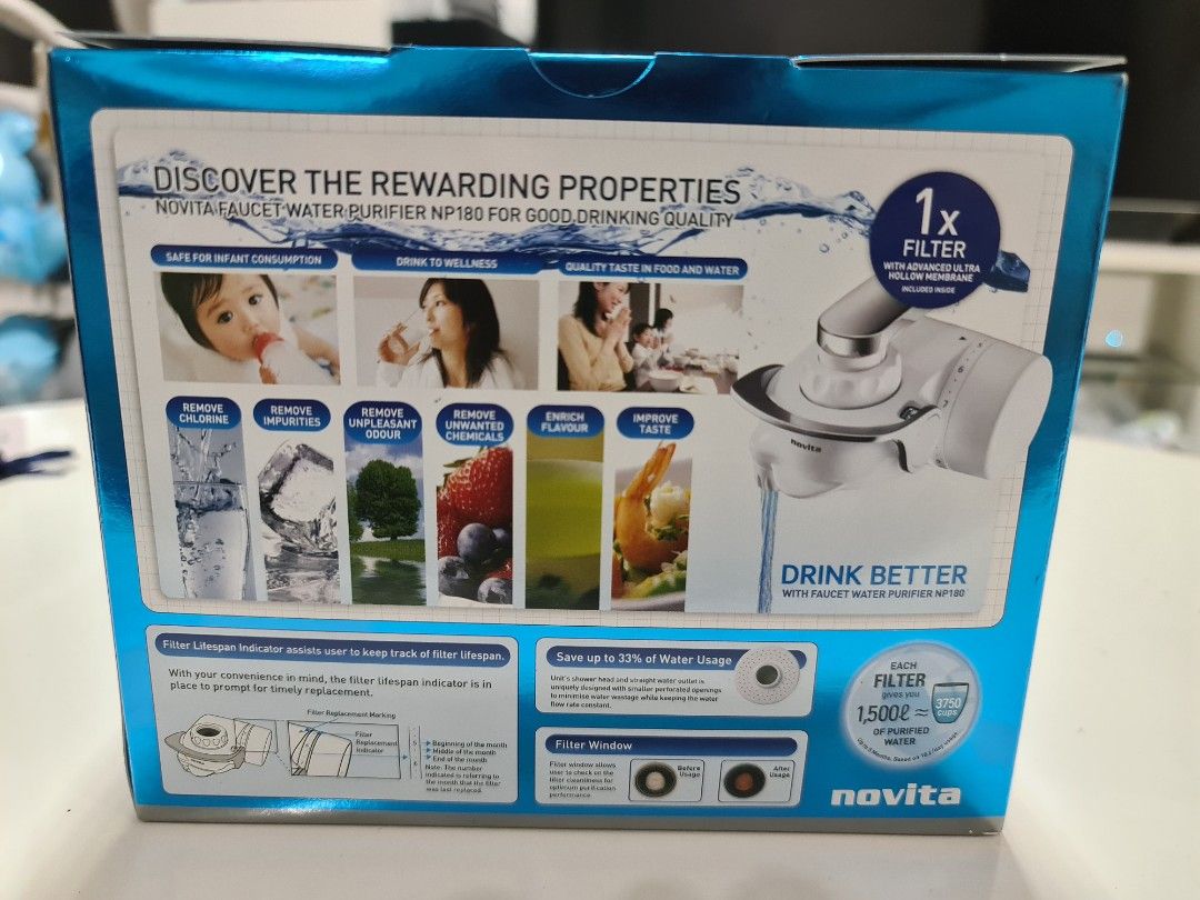 Novita NP180 Faucet Water Purifier (1 filter) - Japan Made, TV & Home ...