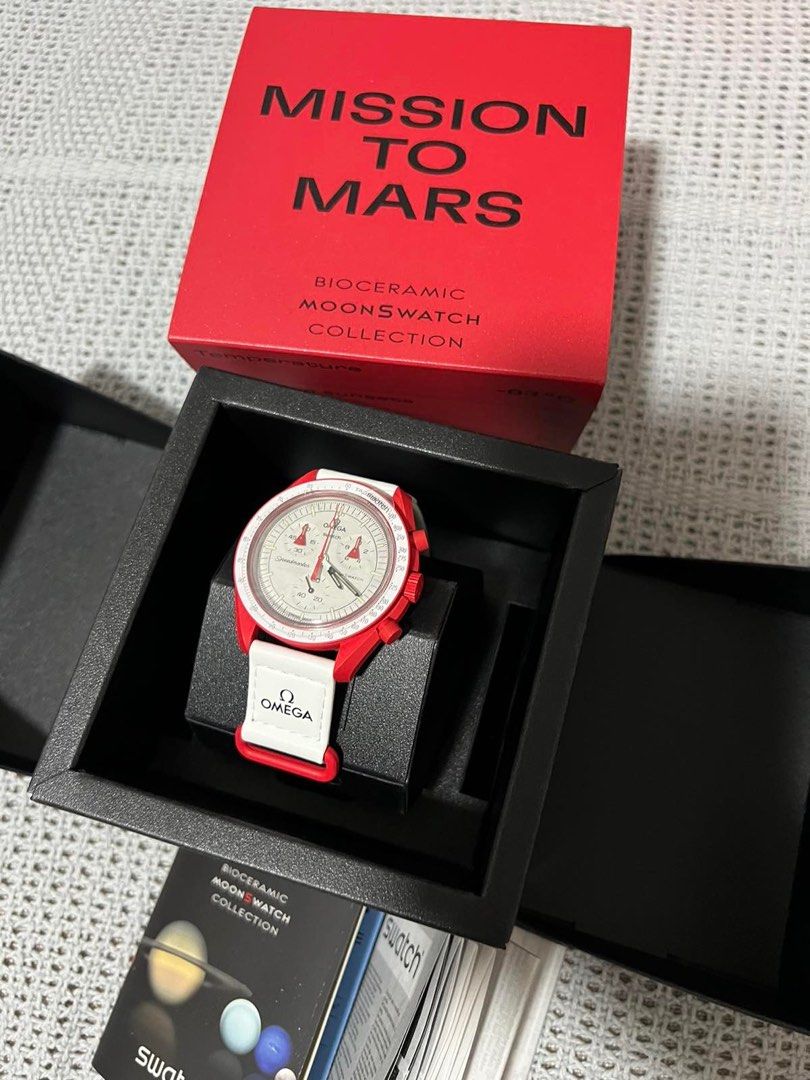 Omega Swatch Moonswatch Mission to Mars, Luxury, Watches on Carousell