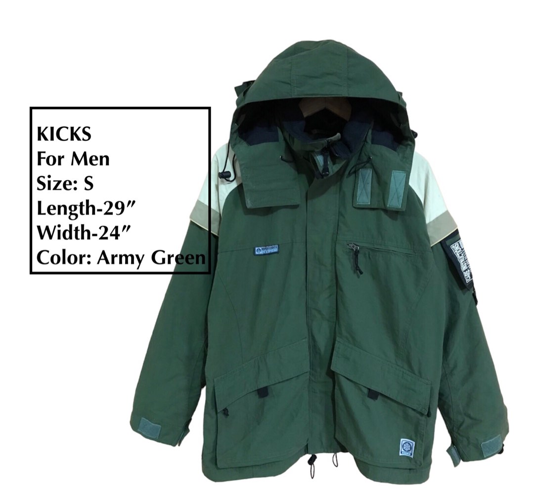 Original KICKS HYPER Men Army Green Outdoor Winter Jacket, Men's ...