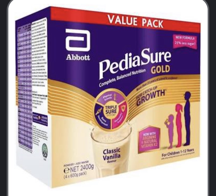 Pediasure Gold Vanilla 1.2kg, Babies & Kids, Nursing & Feeding, Weaning ...