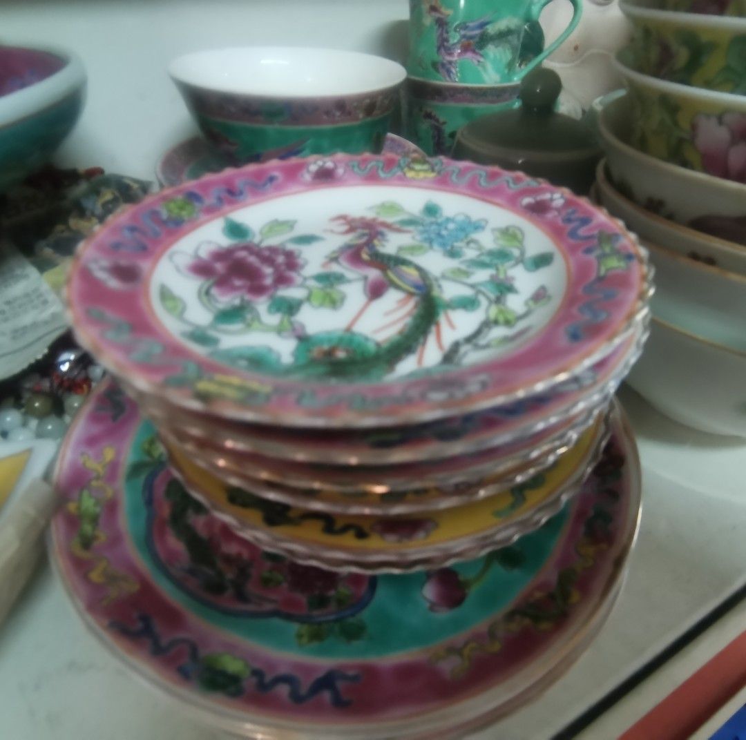 Peranakan Baba Nyonya Nonya Small Plate Assorted Colors, Furniture ...