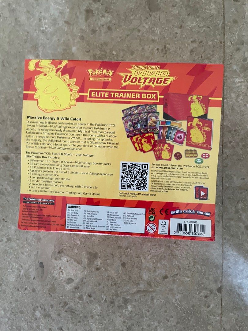 Pokémon tcg card Sword & Shield Vivid Voltage Elite Pikachu etb elite ...