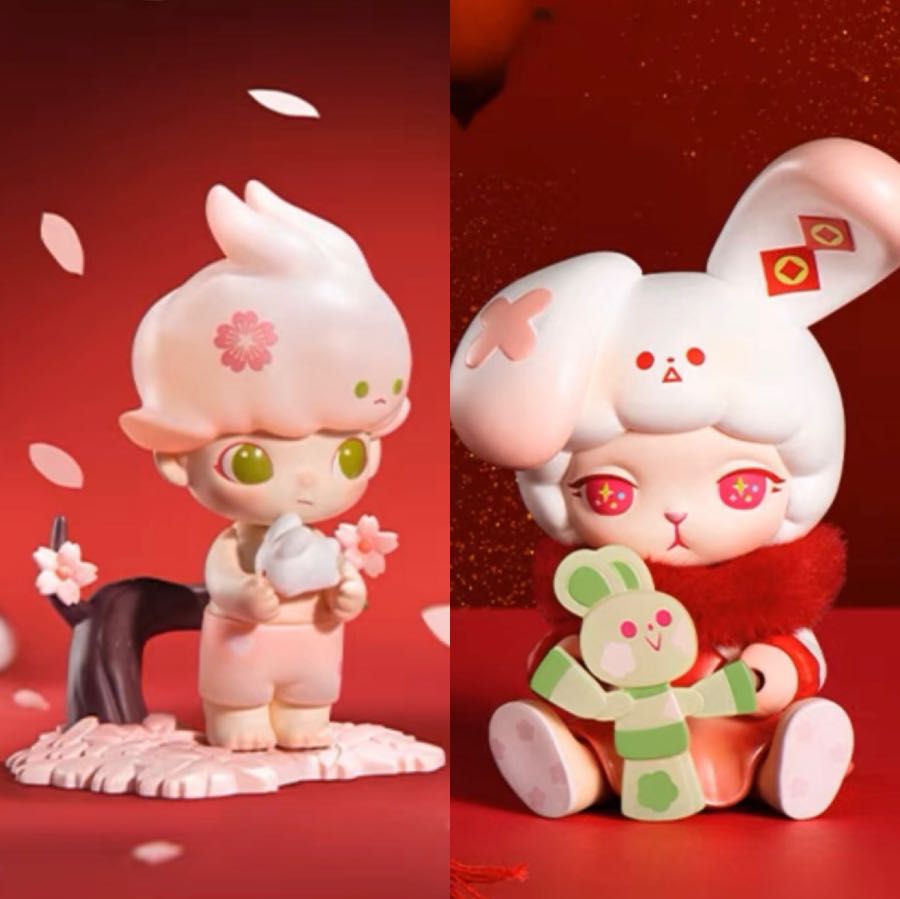 Popmart Happy New Year Dimoo and double happiness, Hobbies & Toys, Toys ...