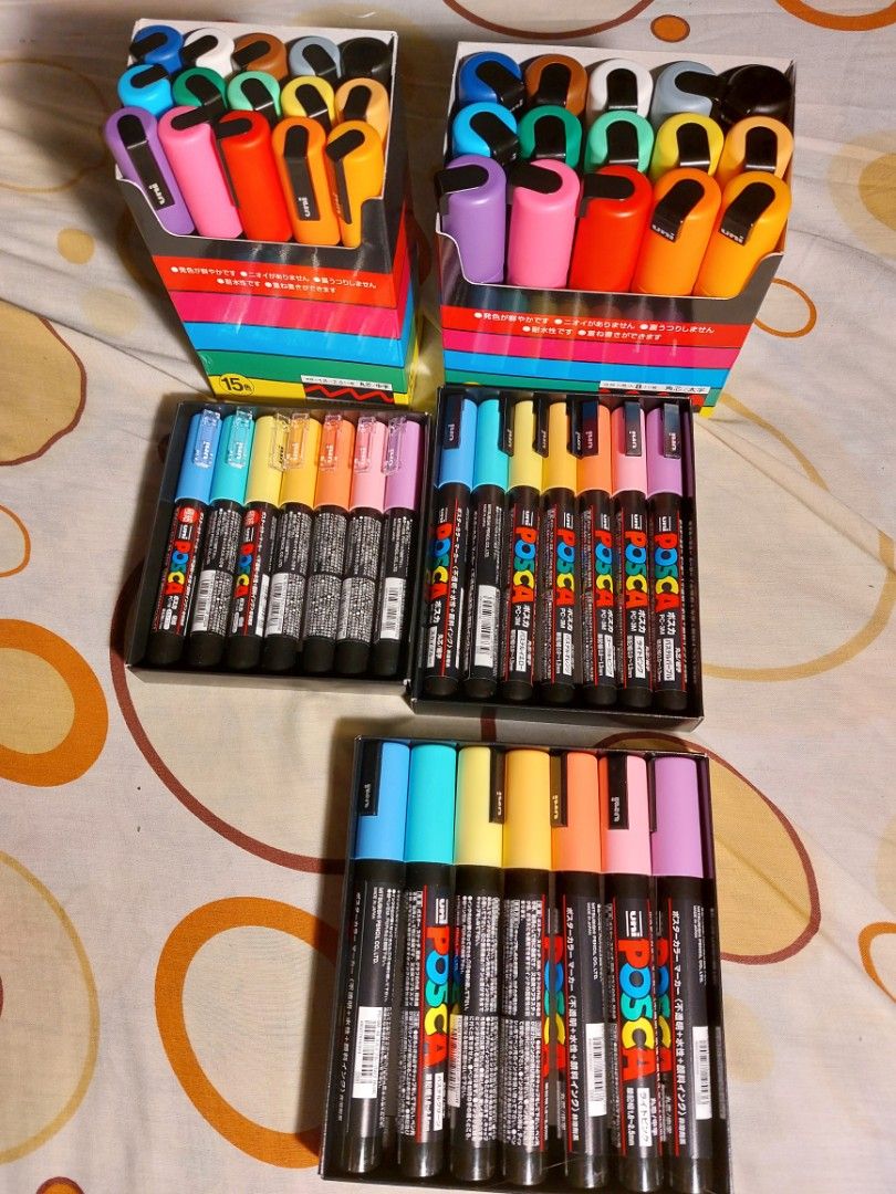 Posca Acrylic Markers (PC 5M-15 and PC 8k-15) Brand new and unused ...