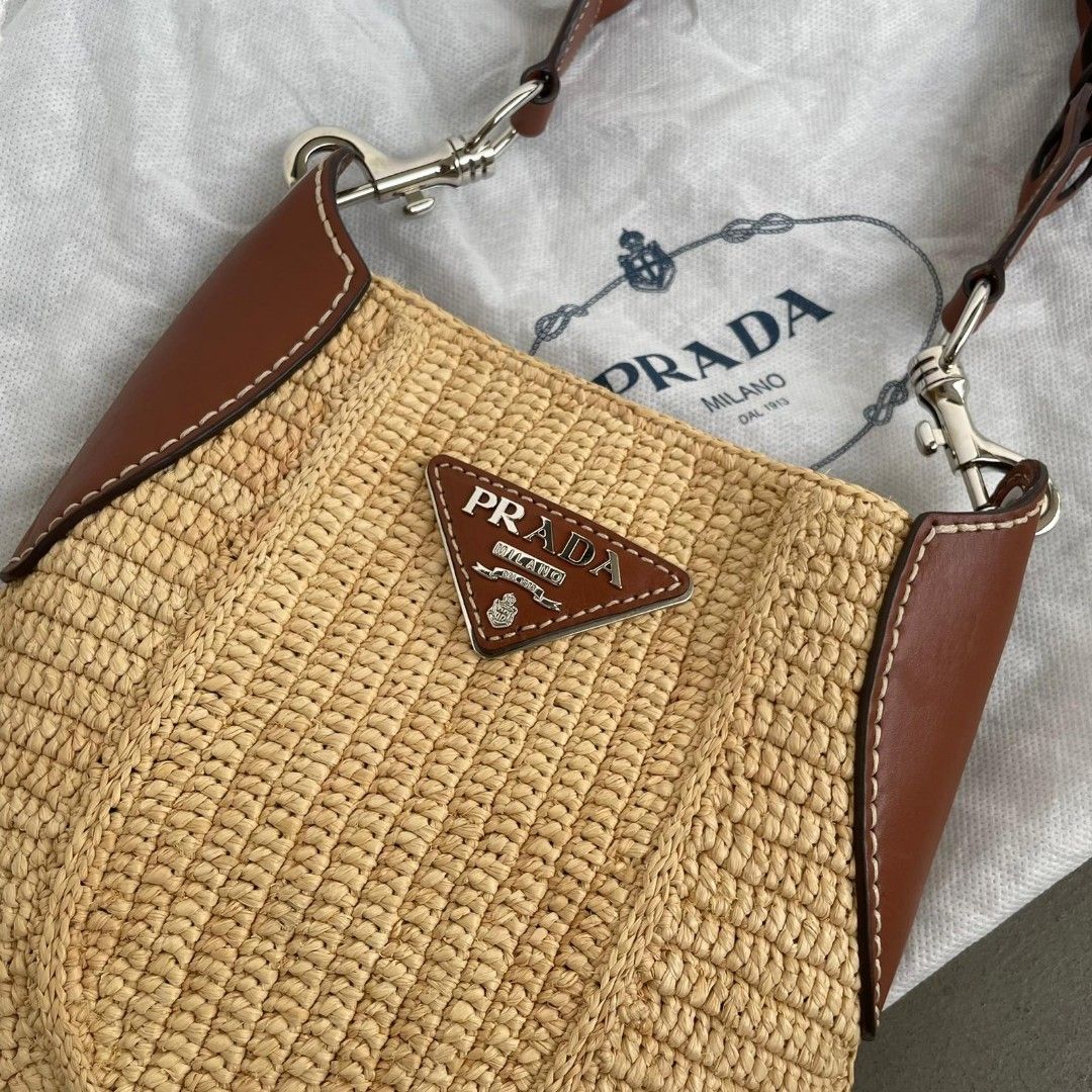 Prada Raffia Bag, Luxury, Bags & Wallets on Carousell