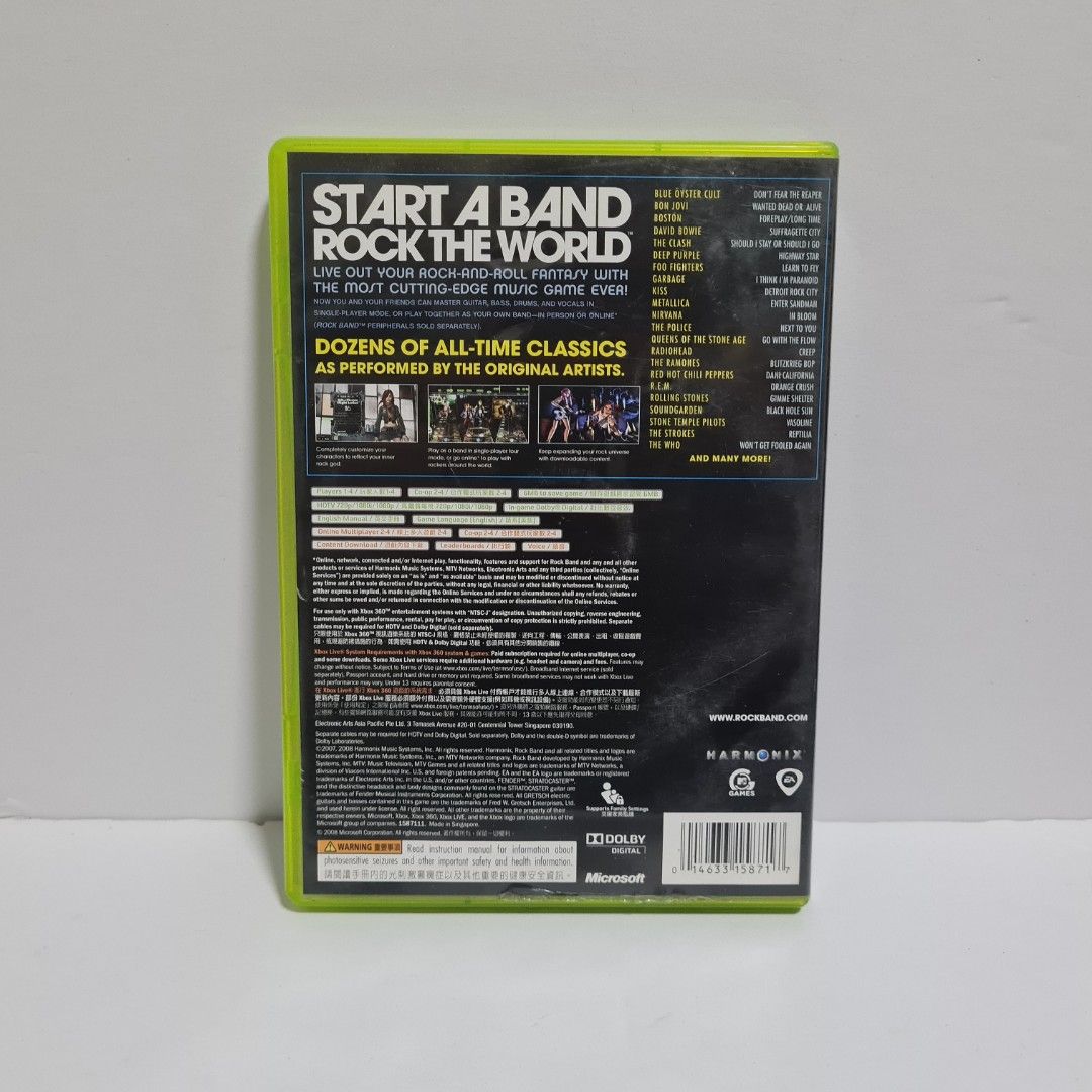[Pre-Owned] Xbox 360 Rock Band Game, Video Gaming, Video Games, Xbox on ...