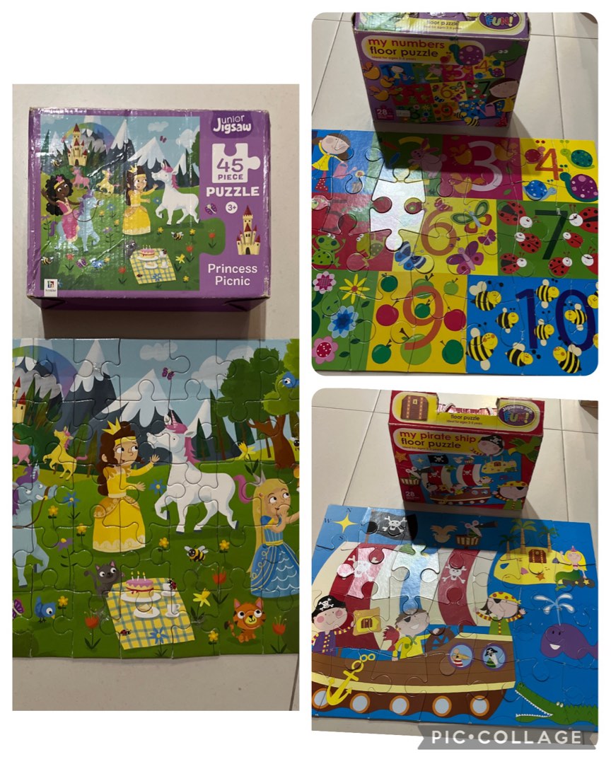 Princess Picnic Junior Puzzle (45pcs) / My Numbers Floor Puzzle (28pcs ...