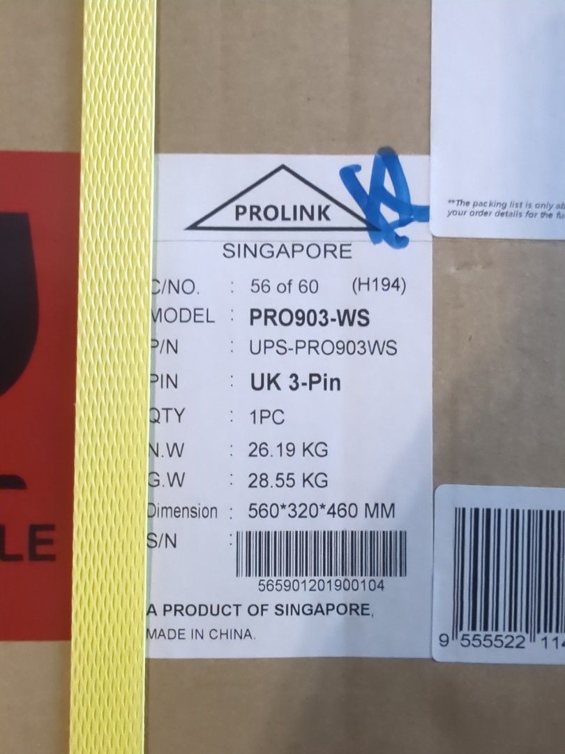 Prolink Pro903ws 3000va UPS, Computers & Tech, Parts & Accessories ...