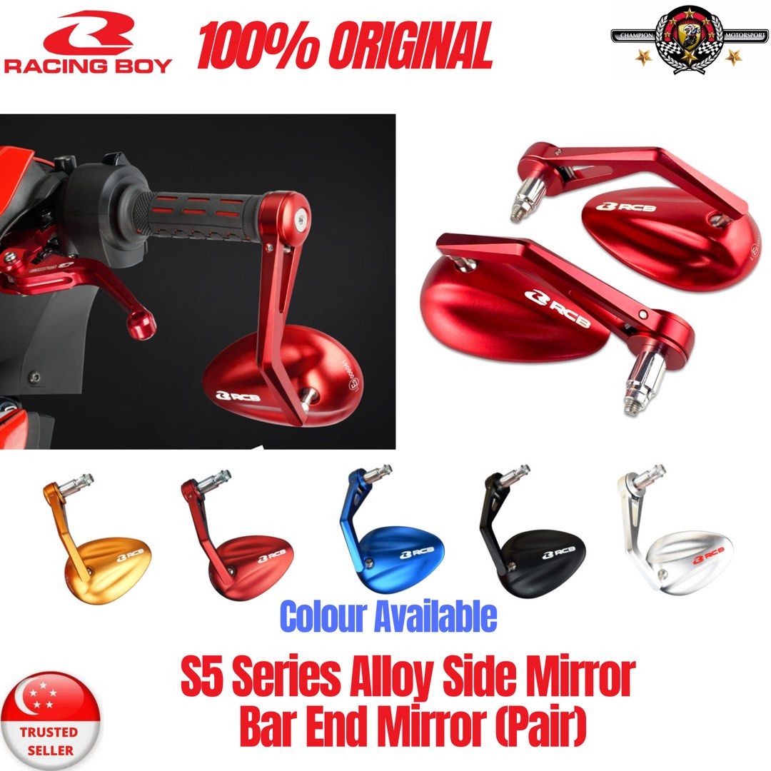 Racing Boy S5 Series Side / Bar End Mirror (Pair), Motorcycles ...