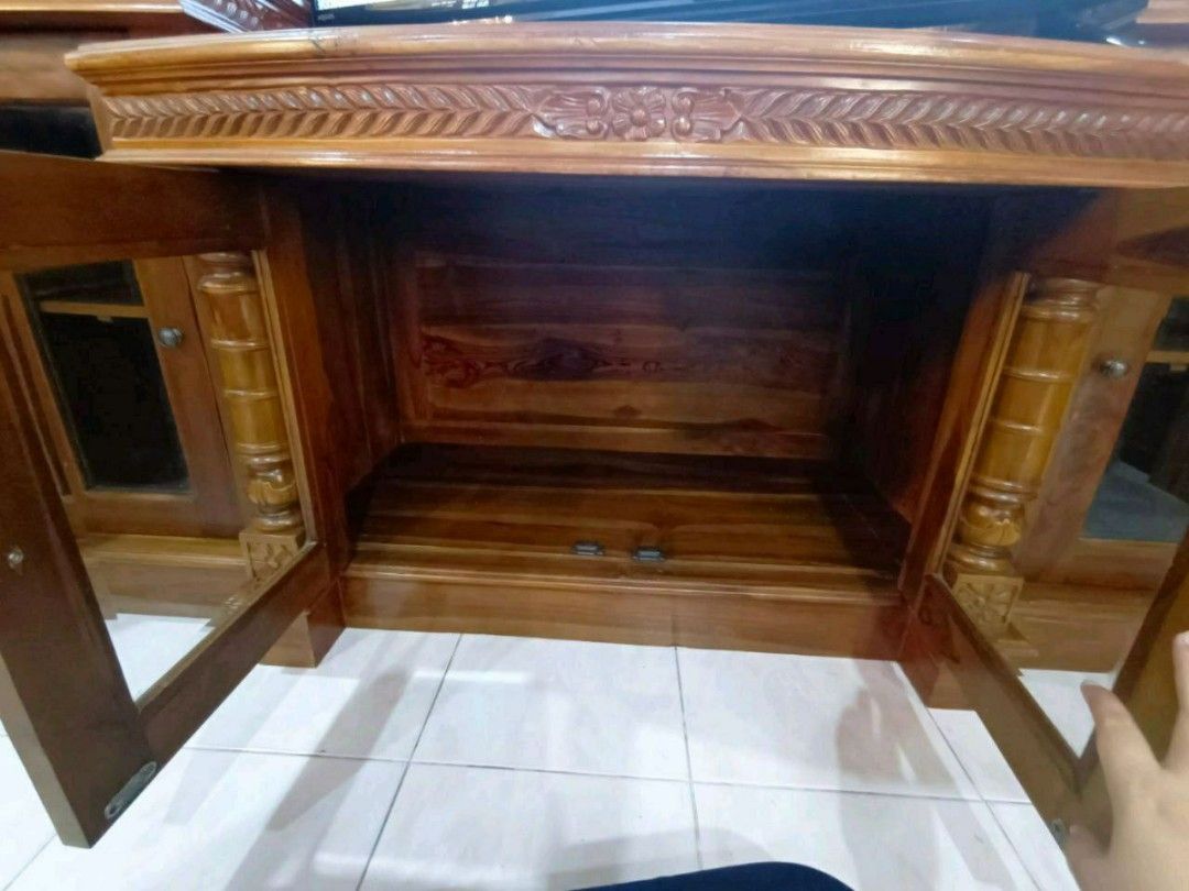 Rak tv kayu jati paduu, Furniture & Home Living, Furniture, TV Consoles ...