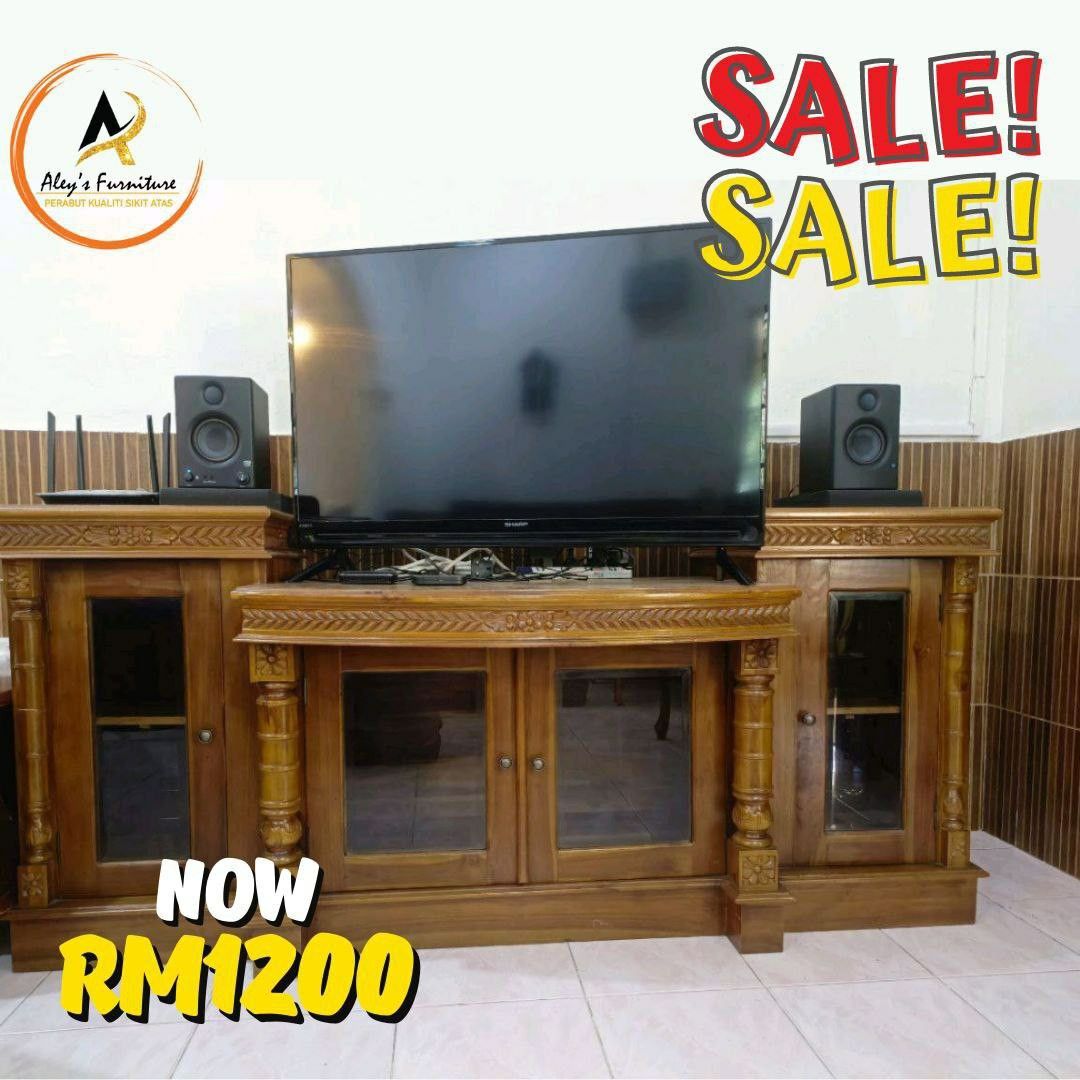 Rak tv kayu jati paduu, Furniture & Home Living, Furniture, TV Consoles ...
