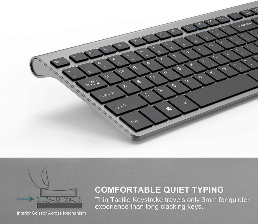 Rechargeable Wireless Keyboard And Mouse J Joyaccess 2 4g Full Size Slim Wireless Keyboard And