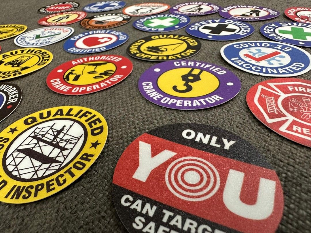 Safety Helmet / Hard Hat Safety Stickers Set, Everything Else on Carousell