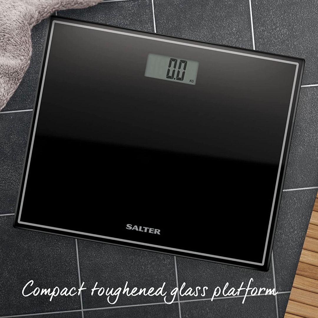 Salter 9207 BK3R Compact Electronic Bathroom Scale, Digital Easy Read Display, Step On ...