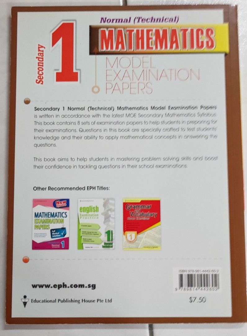 Secondary 1 Normal Technical Maths, Hobbies & Toys, Books & Magazines, Assessment Books on Carousell