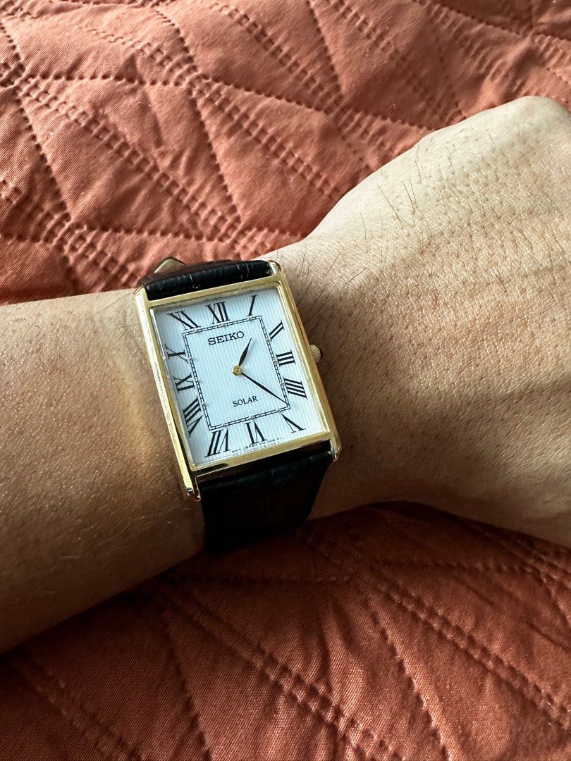 Seiko Solar Tank SUP880, Men's Fashion, Watches & Accessories, Watches ...