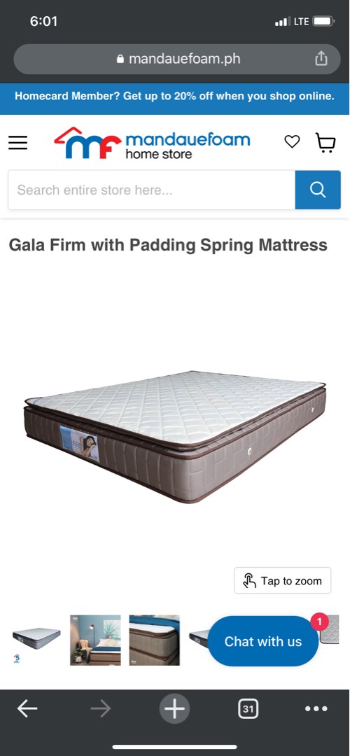 Semi double spring mattress with padding from Mandaue Foam, Furniture ...