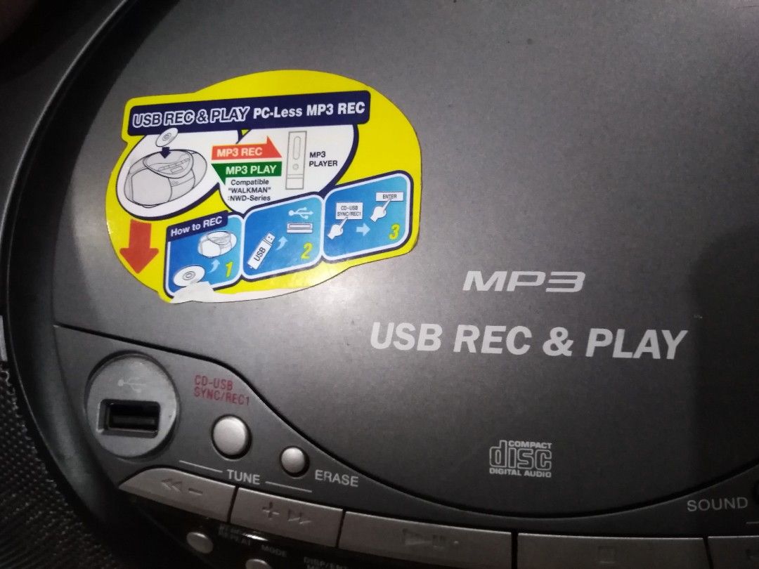 Sony Boombox CFD-SR60CP USB Rec & Play CD Kaset Digital Synthesizer ...