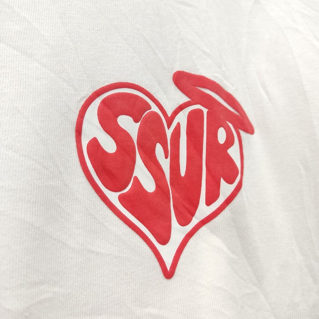 SSUR PLUS x Iconslab Heart Script Oversized Shirt, Men's Fashion, Tops ...