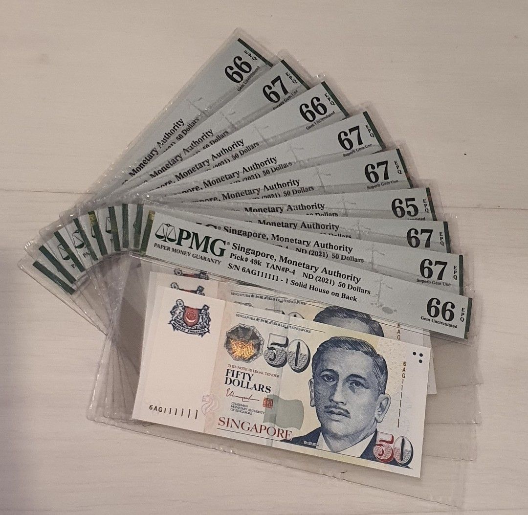 Super solid/Golden number PMG 65 - 67 EPQ $50 portrait notes full set ...