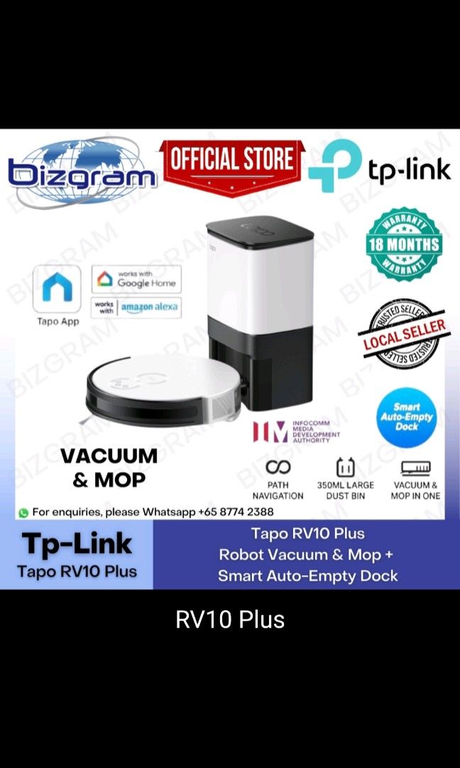 Tapo Robot Vacuum RV10 plus, TV & Home Appliances, Vacuum Cleaner ...