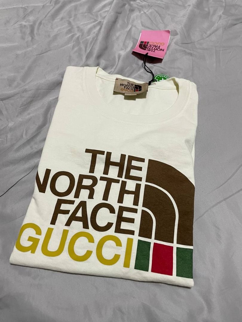 THE NORTH FACE x GUCCI Beige T shirt, Men's Fashion, Tops & Sets, Tshirts & Polo Shirts on Carousell
