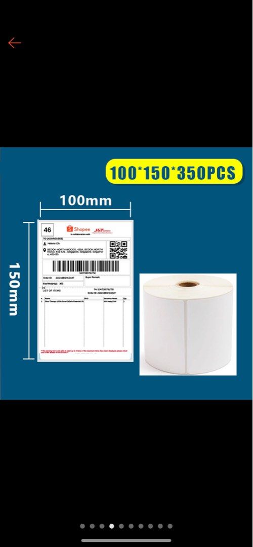 Thermal label sticker paper roll adhesive a6, Computers & Tech ...