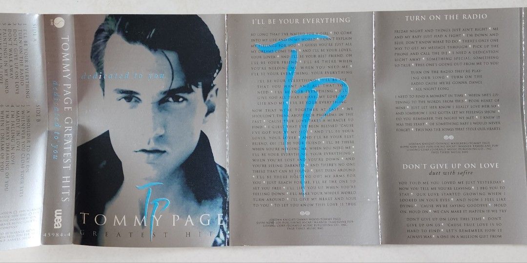 Tommy Page ~ Greatest Hits / Dedicated To You ( MALAYSIA PRESS ...