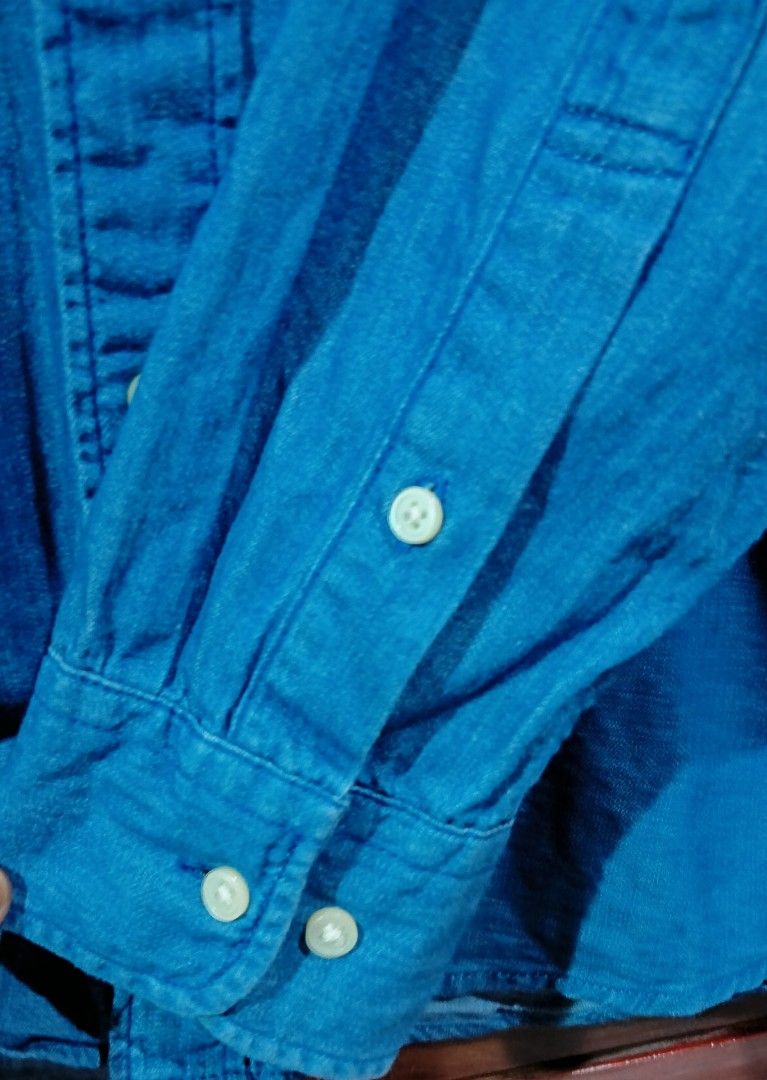 UNIQLO denim shirt, Men's Fashion, Tops & Sets, Formal Shirts on Carousell