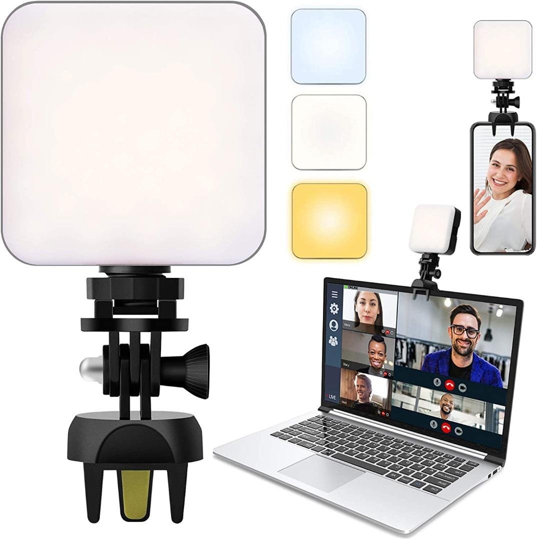 Video Conference Lighting with Upgraded Clamp Mount,2500-6500K Dimmable ...