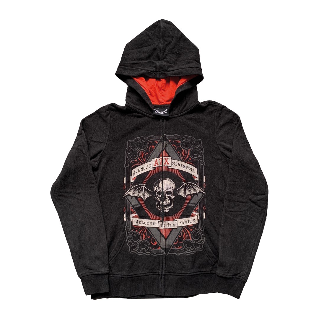 Vintage Avenged Sevenfold Band Zip Hoodie, Men's Fashion, Coats ...